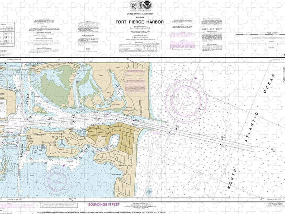 Nautical Chart-11475 Fort Pierce Harbor - Puzzle | Nautical products for sea lovers