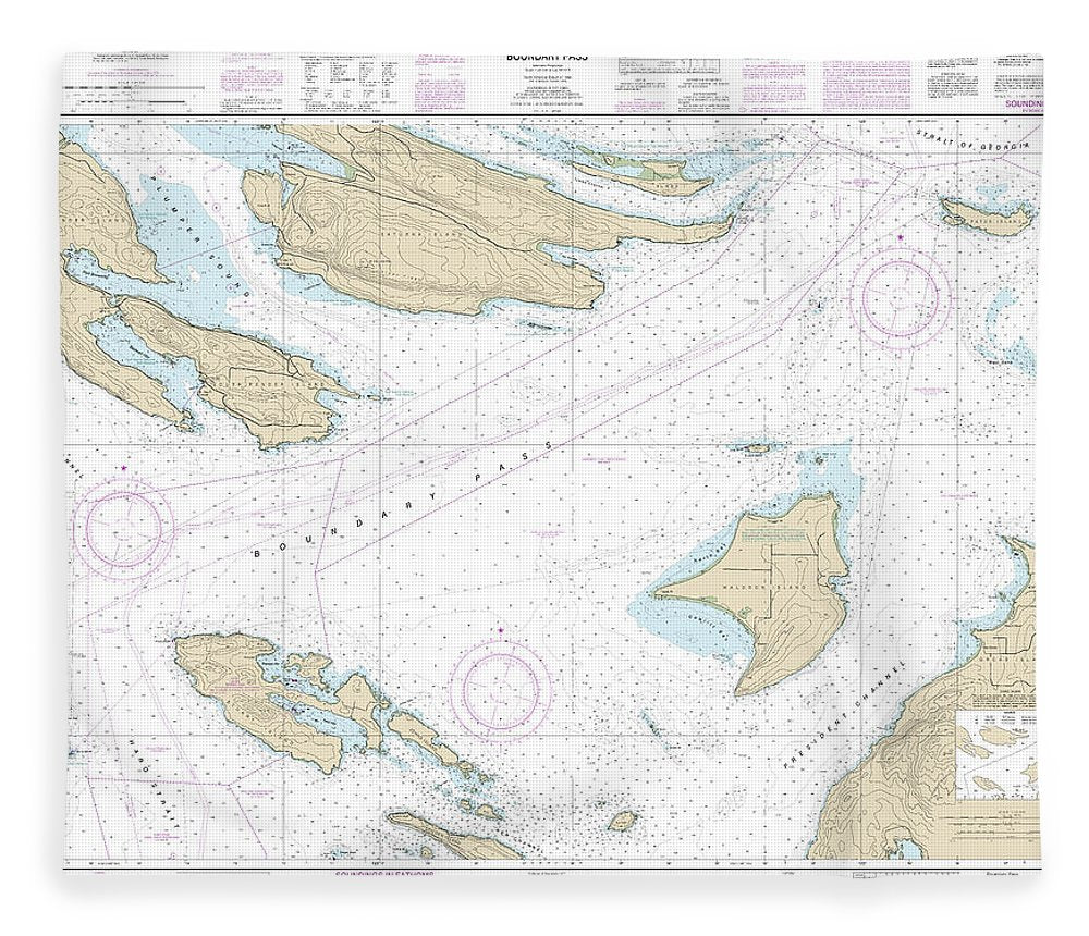 Nautical Chart-18432 Boundary Pass - Blanket | Nautical products for sea lovers