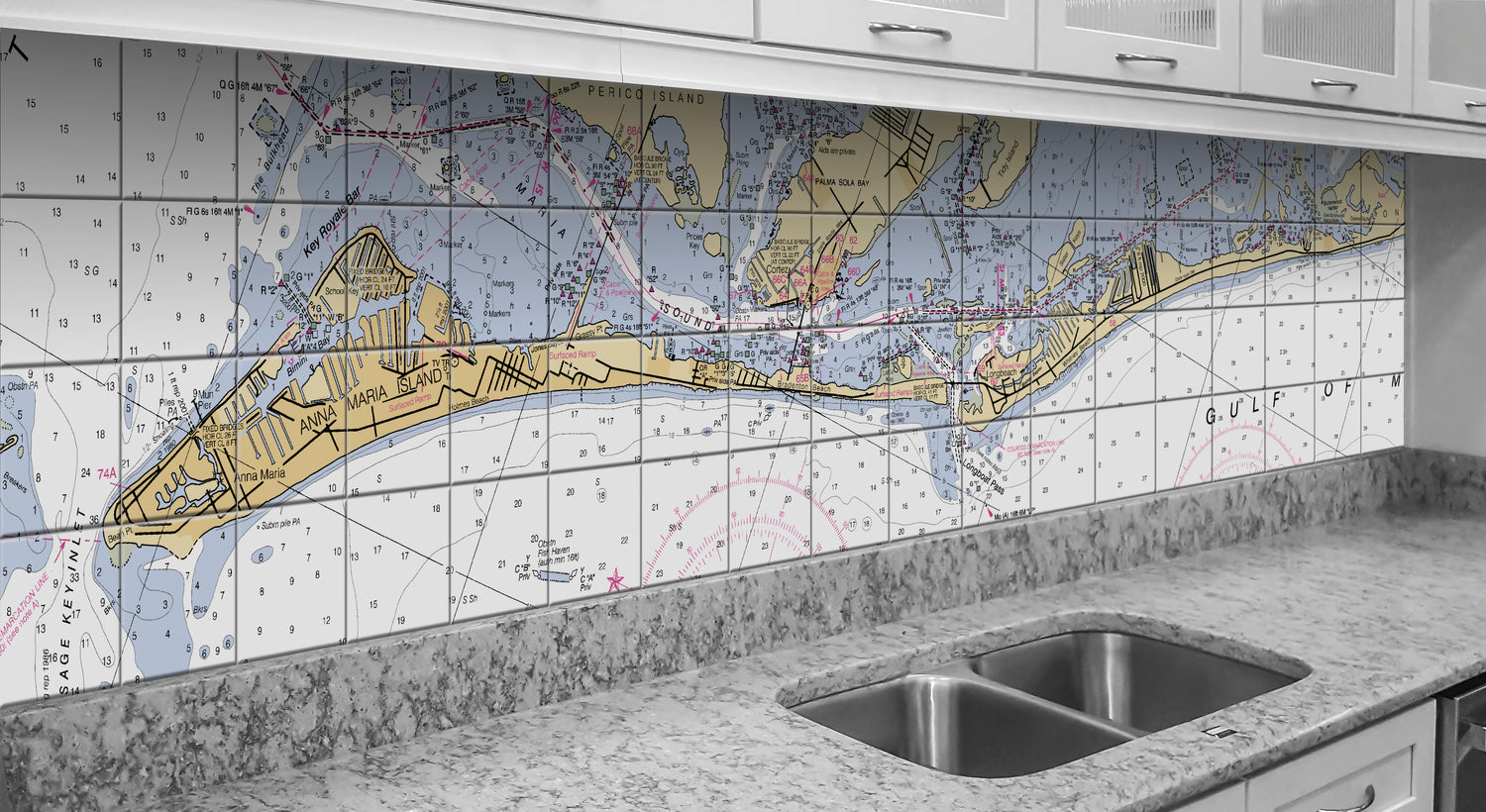 SeaKoast-Nautical Chart Wall Art-Home Decor-Accessories-Tile Murals