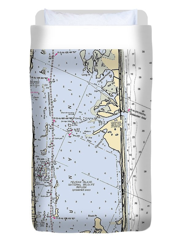Sebastian Inlet-florida Nautical Chart - Duvet Cover | Nautical ...