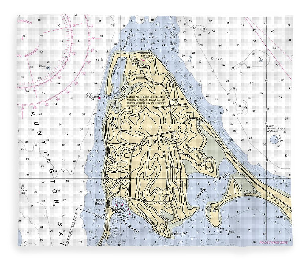 Eatons Neck -new York Nautical Chart _v2 - Blanket | Nautical products ...