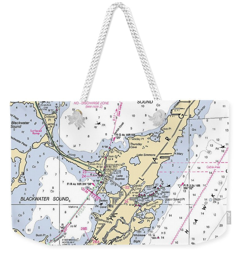Key Largo Central-florida Nautical Chart - Weekender Tote Bag ...