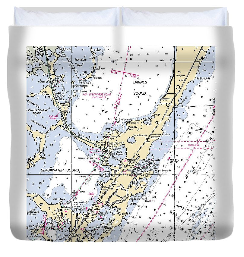 Key Largo Central-florida Nautical Chart - Duvet Cover | Nautical ...