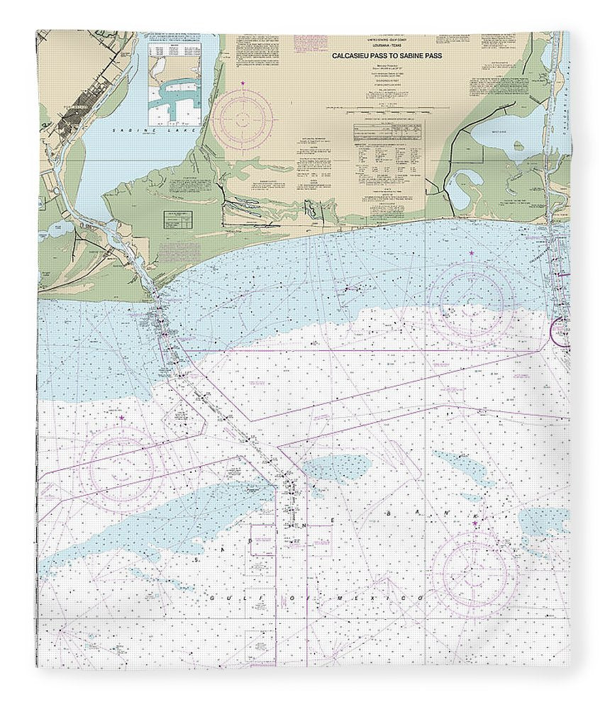 Nautical Chart-11341 Calcasieu Pass-sabine Pass - Blanket | Nautical ...