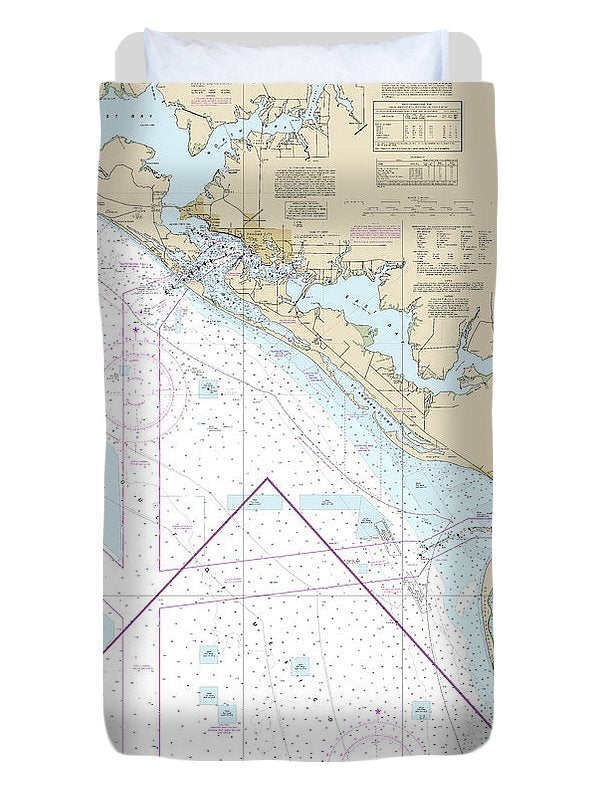 Nautical Chart 11389 St Joseph St Andrew Bays Duvet Cover | SeaKoast