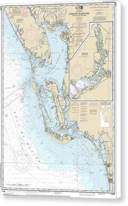 Nautical Chart-11426 Estero Bay-lemon Bay, Including Charlotte Harbor ...