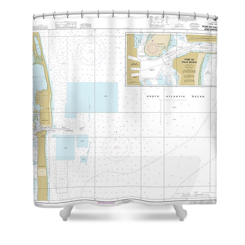 Nautical Chart-11459 Port-palm Beach-approaches - Shower Curtain ...