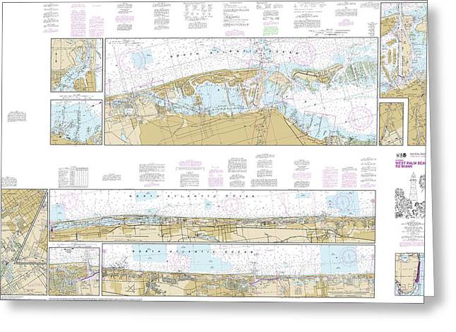 Nautical Chart-11467 Intracoastal Waterway West Palm Beach-miami - Gre ...