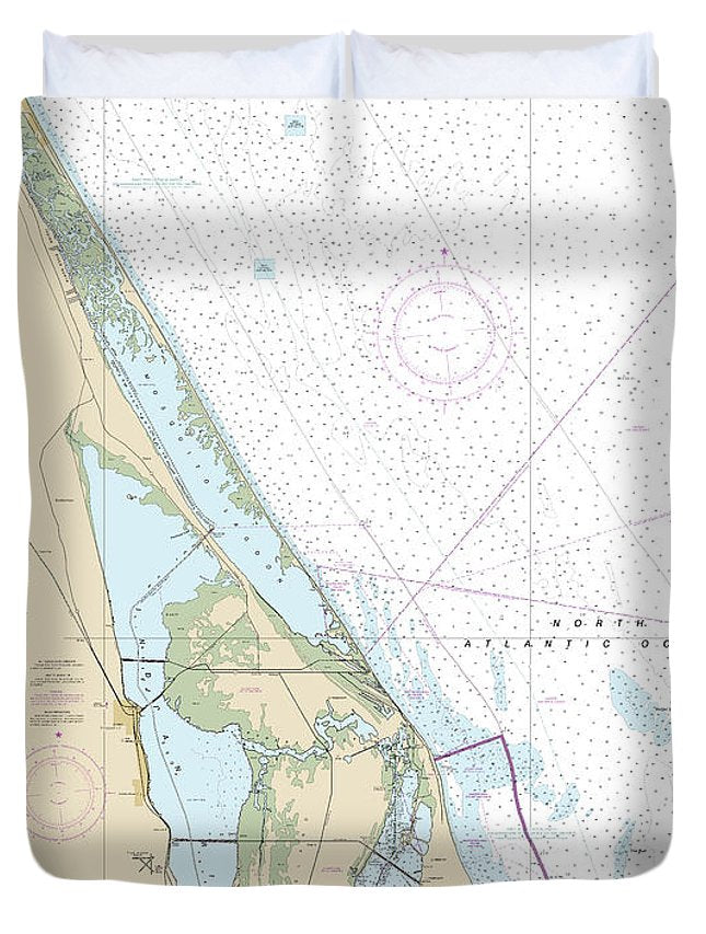 Nautical Chart 11484 Ponce De Leon Inlet Cape Canaveral Duvet Cover ...