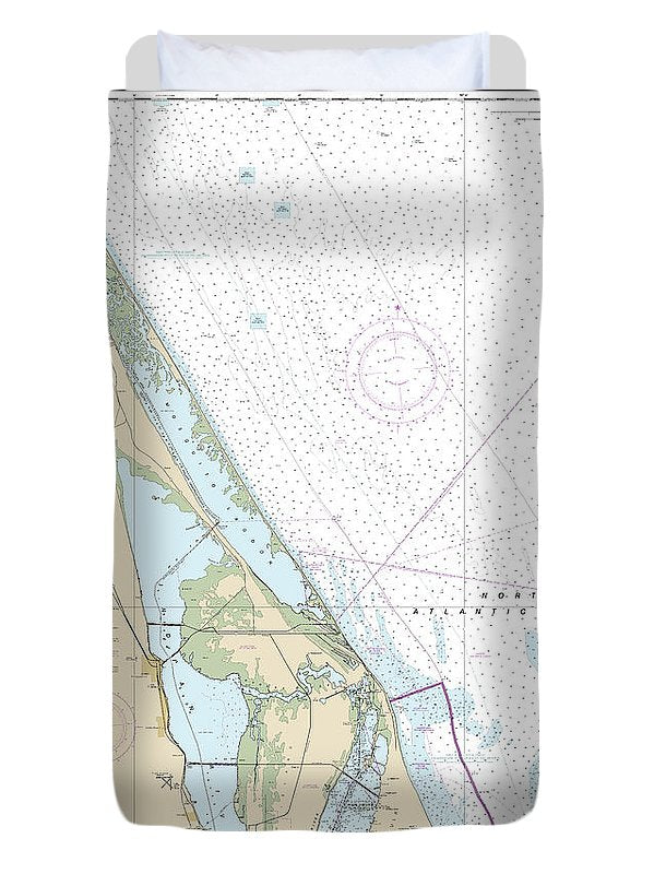 Nautical Chart 11484 Ponce De Leon Inlet Cape Canaveral Duvet Cover ...