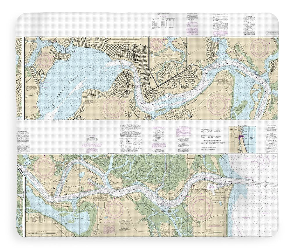 Nautical Chart 11491 St Johns River Atlantic Ocean Jacksonville Blanket ...