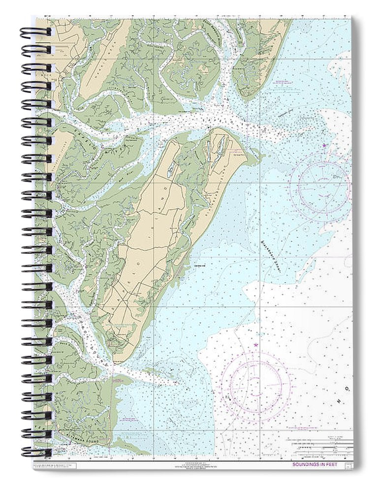 Nautical Chart-11510 Sapelo-doboy Sounds - Spiral Notebook | Nautical ...