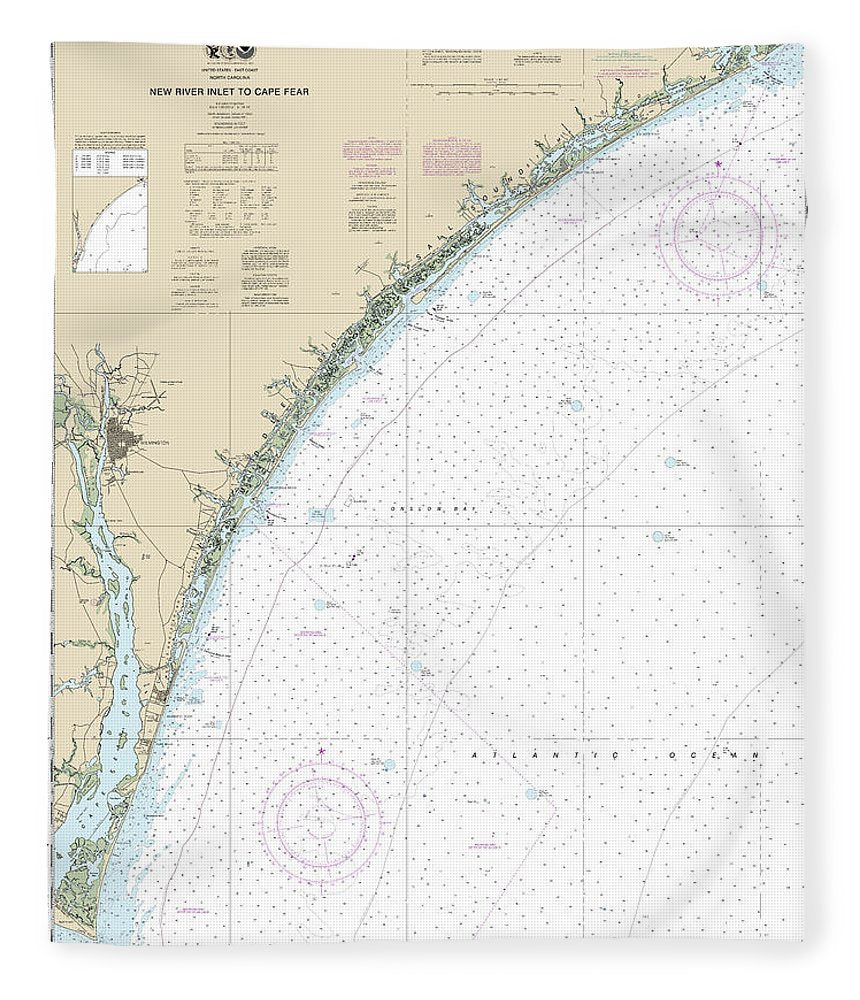 Nautical Chart-11539 New River Inlet-cape Fear - Blanket | Nautical ...