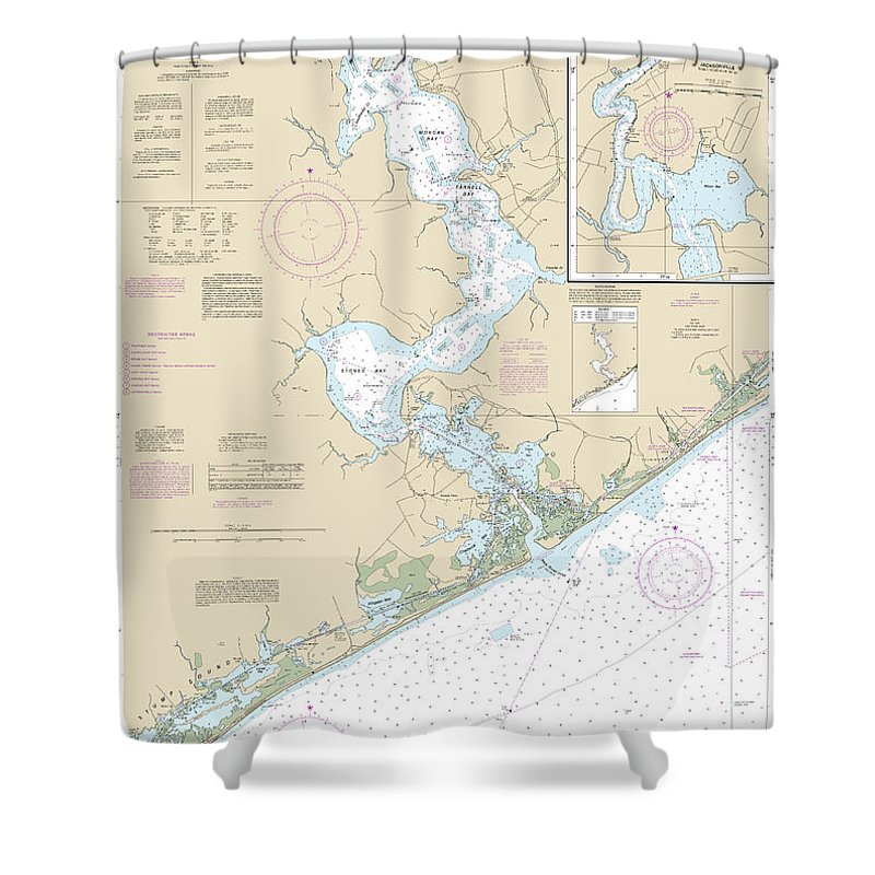 Nautical Chart-11542 New River, Jacksonville - Shower Curtain ...