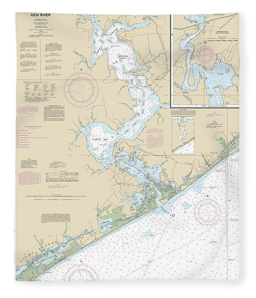 Nautical Chart-11542 New River, Jacksonville - Blanket | Nautical ...