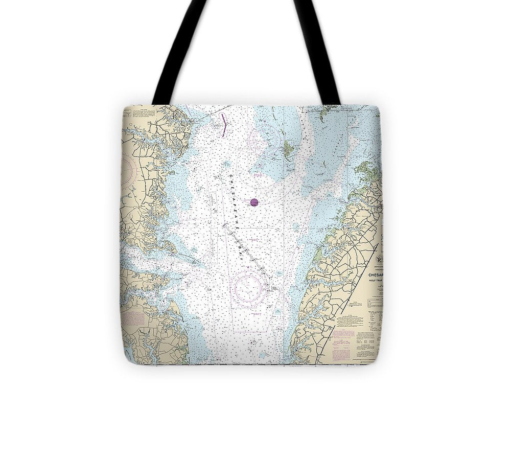 Nautical Chart-12225 Chesapeake Bay Wolf Trap-smith Point - Tote Bag ...
