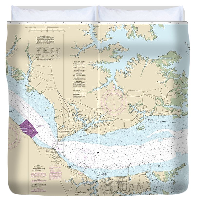 Nautical Chart-12241 York River Yorktown-vicinity - Duvet Cover ...