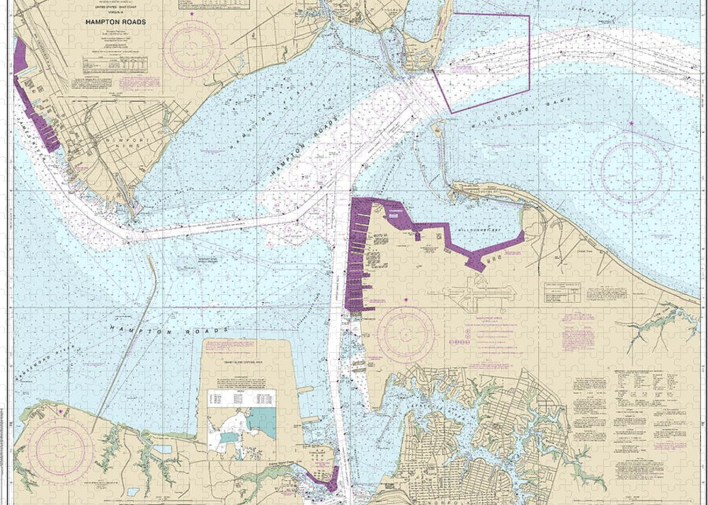 Nautical Chart-12245 Hampton Roads - Puzzle | Nautical products for sea ...