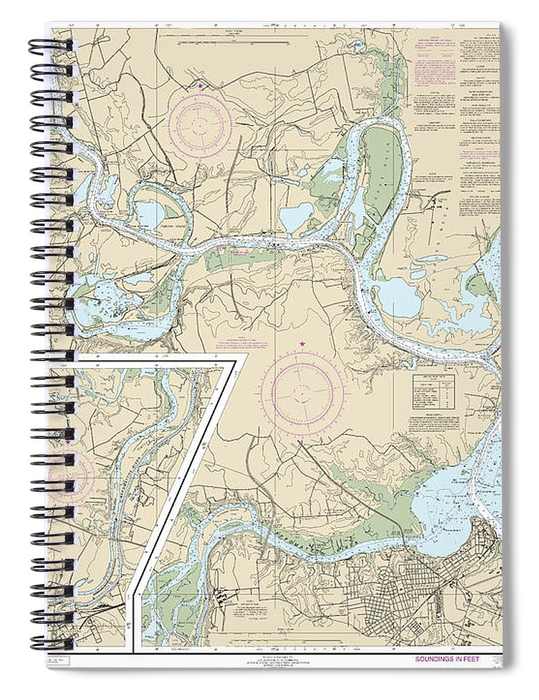 Nautical Chart-12252 James River Jordan Point-richmond - Spiral ...