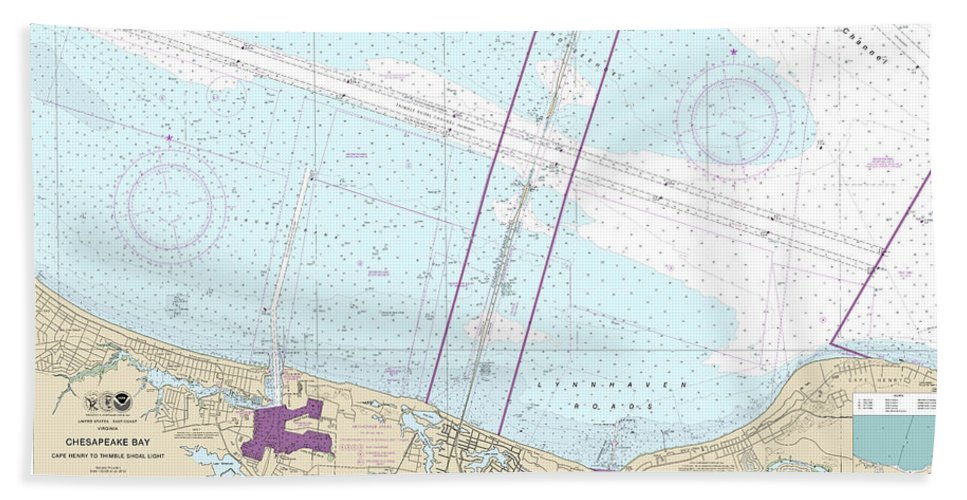 Nautical Chart-12254 Chesapeake Bay Cape Henry-thimble Shoal Light ...