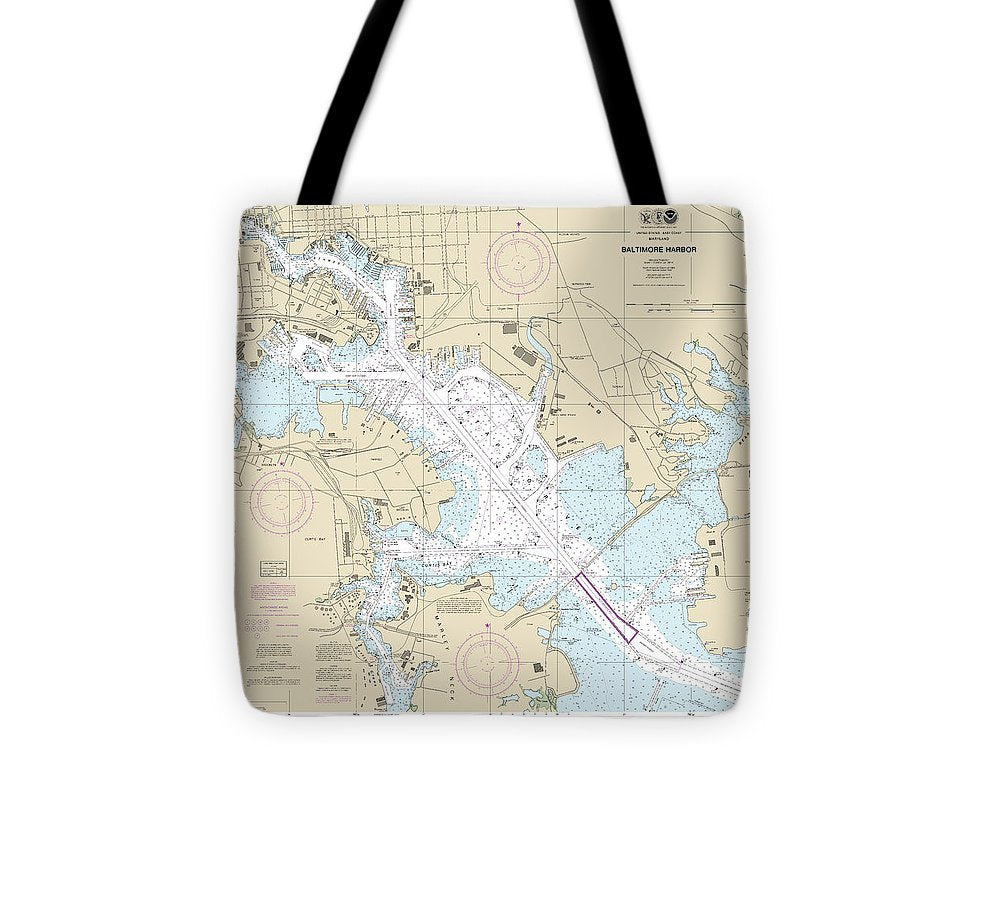 Nautical Chart-12281 Baltimore Harbor - Tote Bag | Nautical products ...