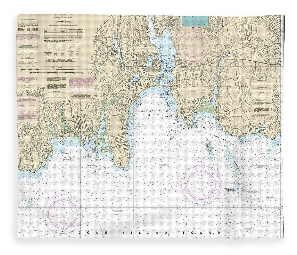 Nautical Chart-13211 North Shore-long Island Sound Niantic Bay-vicinity ...