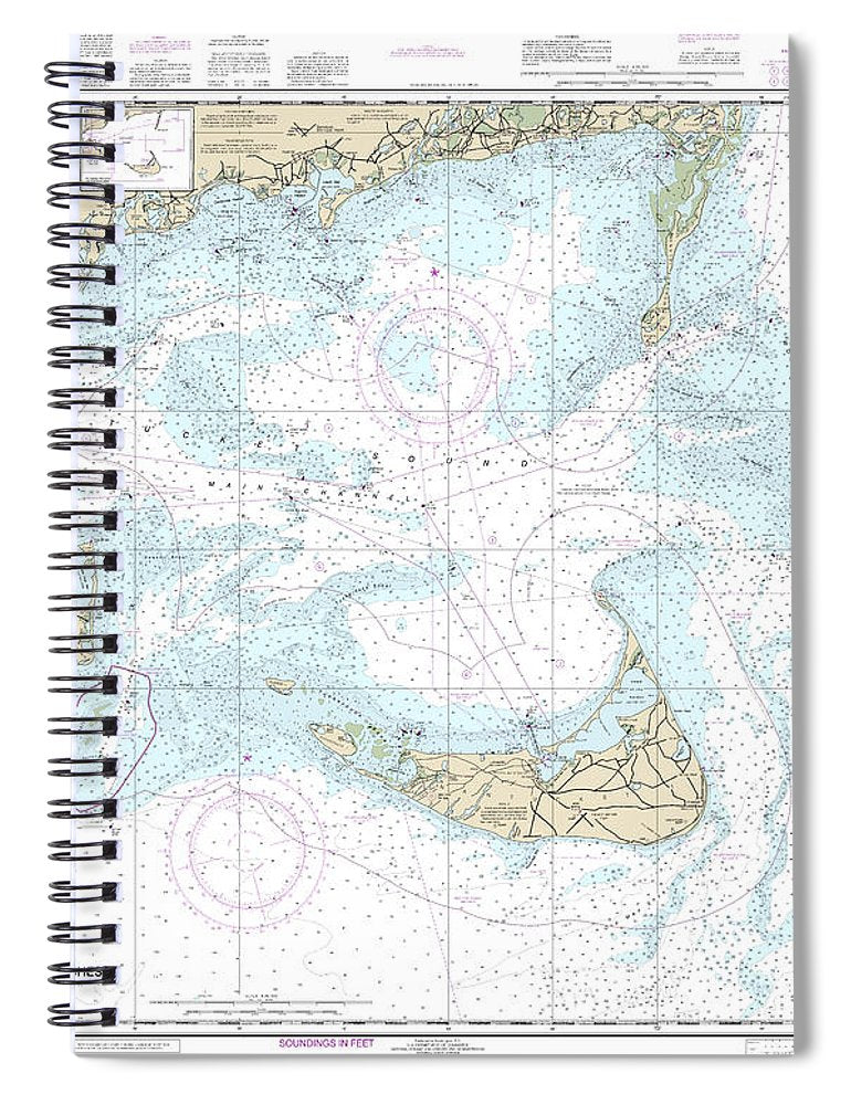 Nautical Chart-13237 Nantucket Sound-approaches - Spiral Notebook ...