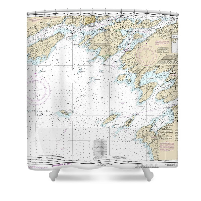 Nautical Chart-14802 Clayton-false Ducks Ls - Shower Curtain | Nautical ...