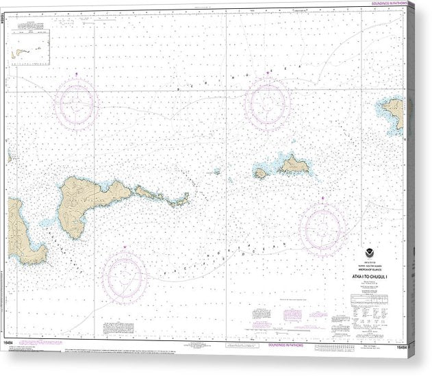 Nautical Chart-16484 Atka Island-Chugul Island Atka Island - Acrylic ...