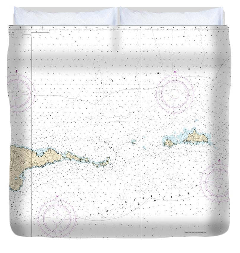 Nautical Chart-16484 Atka Island-chugul Island Atka Island - Duvet ...