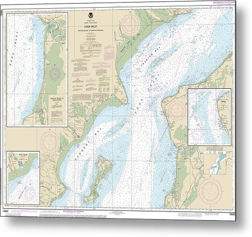 Nautical Chart-16662 Cook Inlet-kalgin Island-north Foreland - Metal ...
