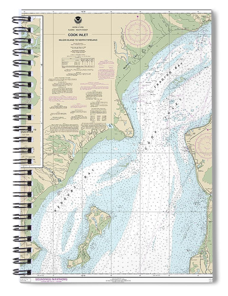 Nautical Chart-16662 Cook Inlet-kalgin Island-north Foreland - Spiral ...