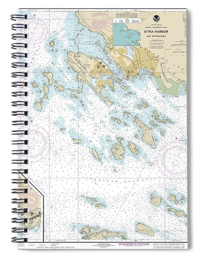 Nautical Chart-17327 Sitka Harbor-approaches, Sitka Harbor - Spiral ...