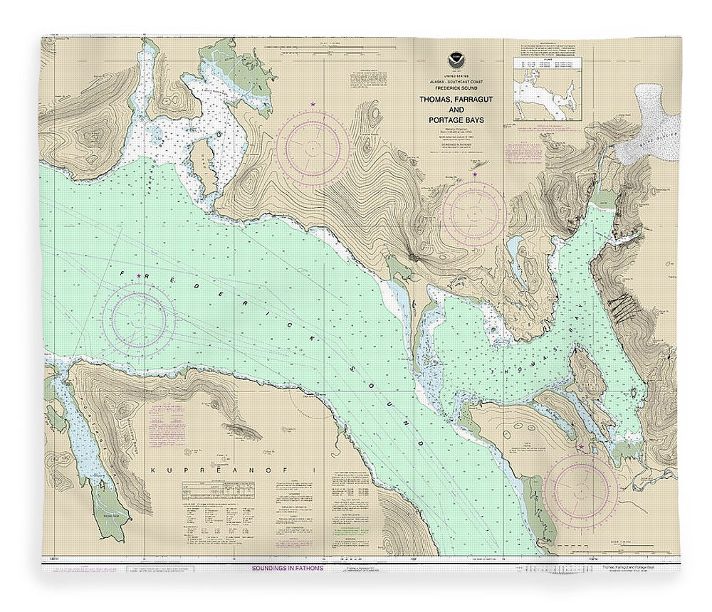 Nautical Chart-17367 Thomas, Farragut,-portage Bays, Frederick Sound ...