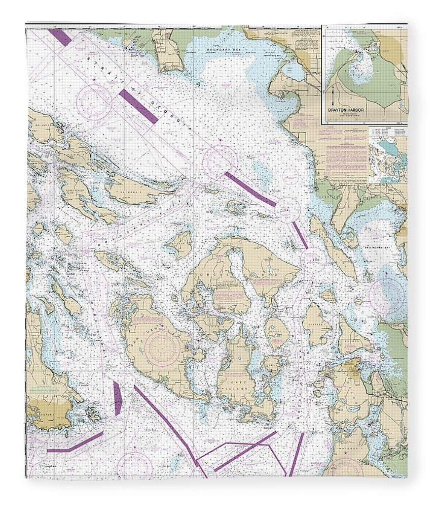 Nautical Chart-18421 Strait-juan De Fuca-strait-georgia, Drayton Harbor ...