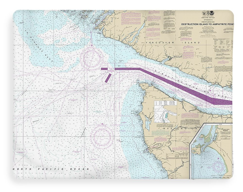Nautical Chart-18480 Approaches-strait-juan De Fuca Destruction Lsland ...