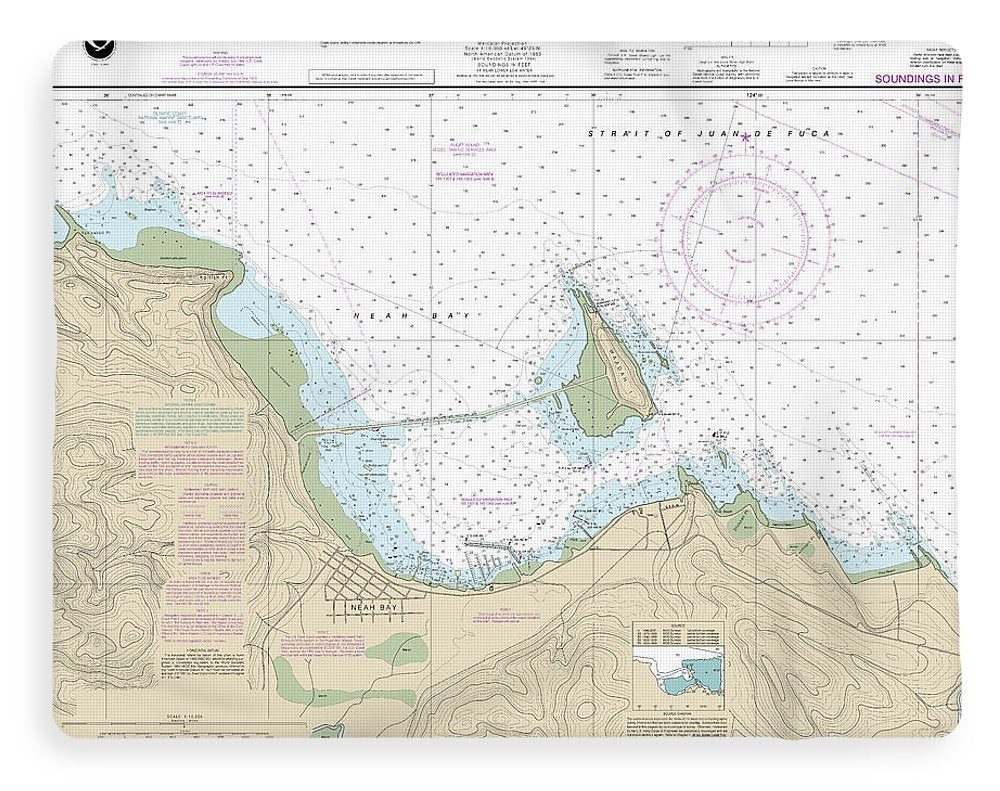 Nautical Chart 18484 Neah Bay Blanket | SeaKoast
