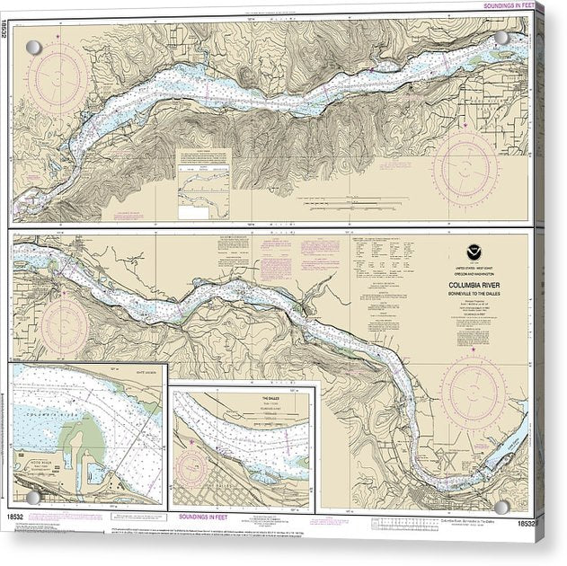 Shop Columbia River Nautical Chart Acrylic Prints at SeaKoast
