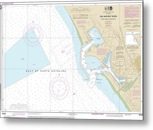 Nautical Chart-18758 Del Mar Boat Basin - Metal Print | Nautical ...