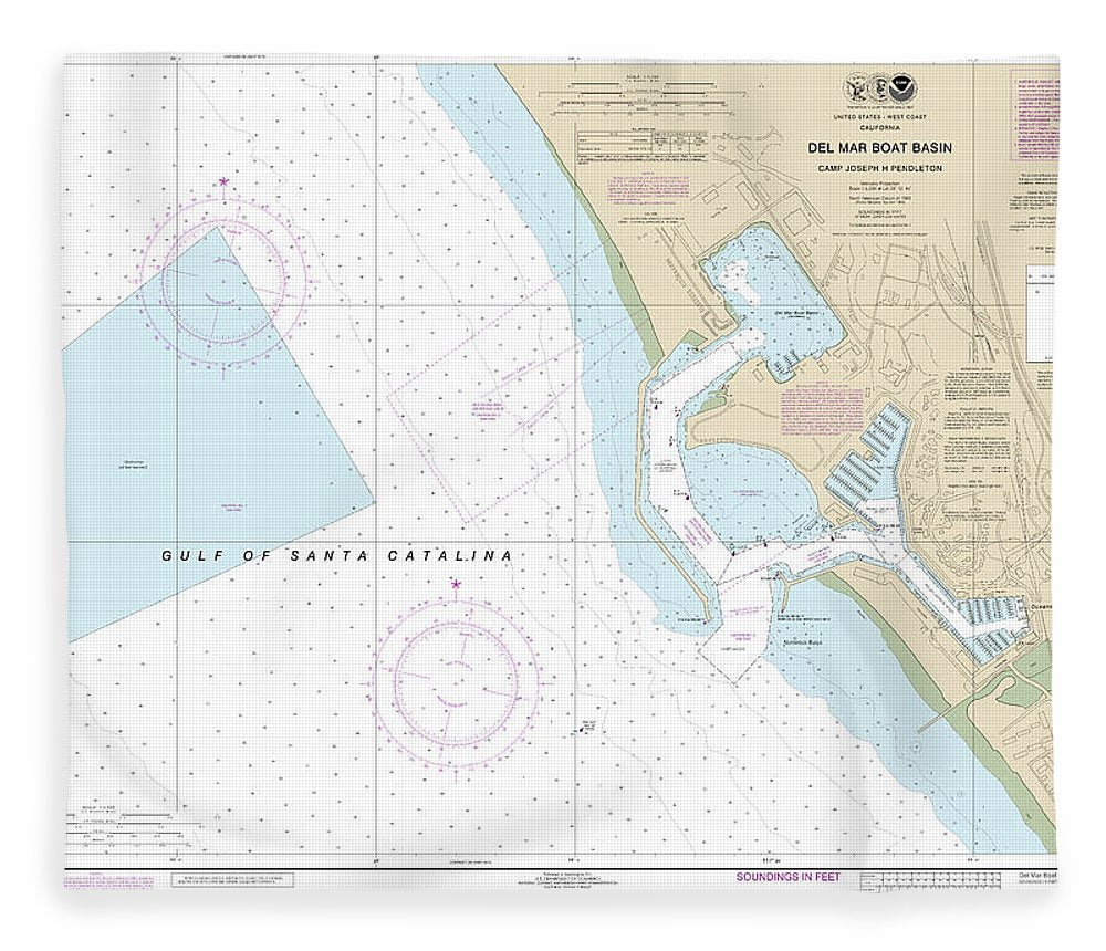 Nautical Chart-18758 Del Mar Boat Basin - Blanket | Nautical products ...