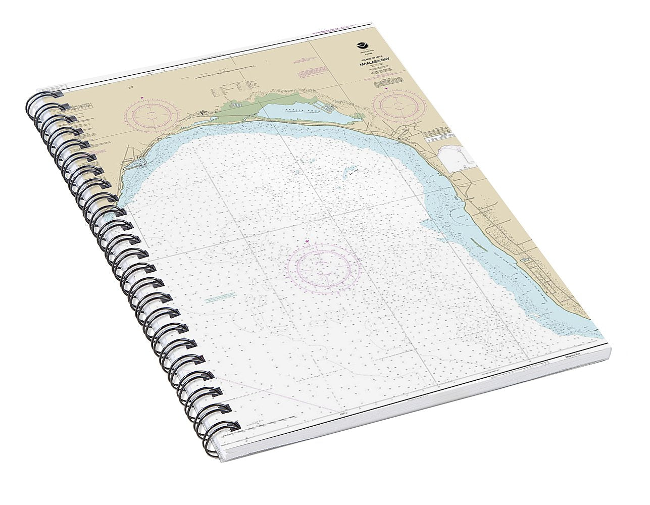 Nautical Chart 19350 Island Maui Maalaea Bay Spiral Notebook | SeaKoast
