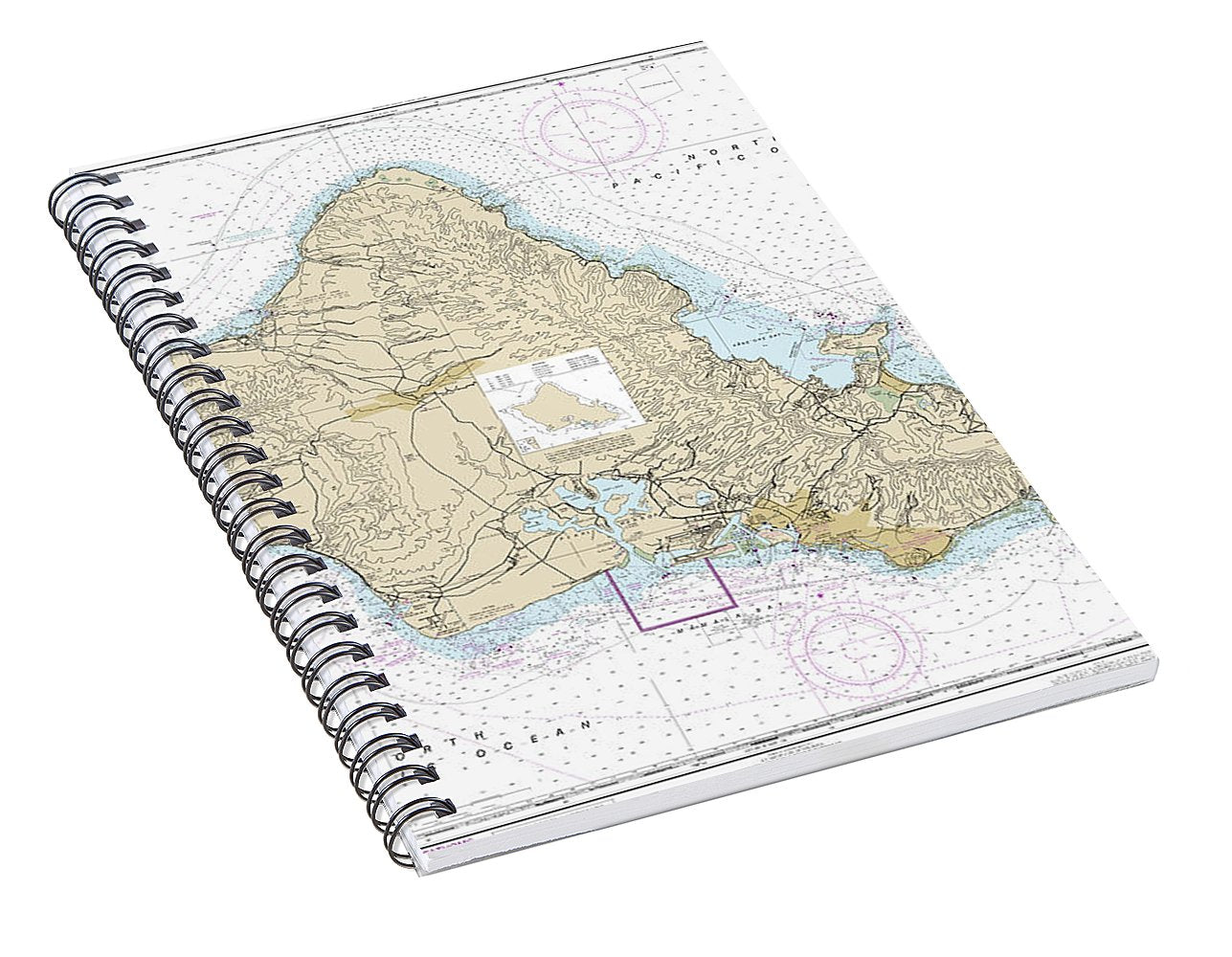 Nautical Chart 19357 Island Oahu, Barbers Point Harbor Spiral Notebook ...
