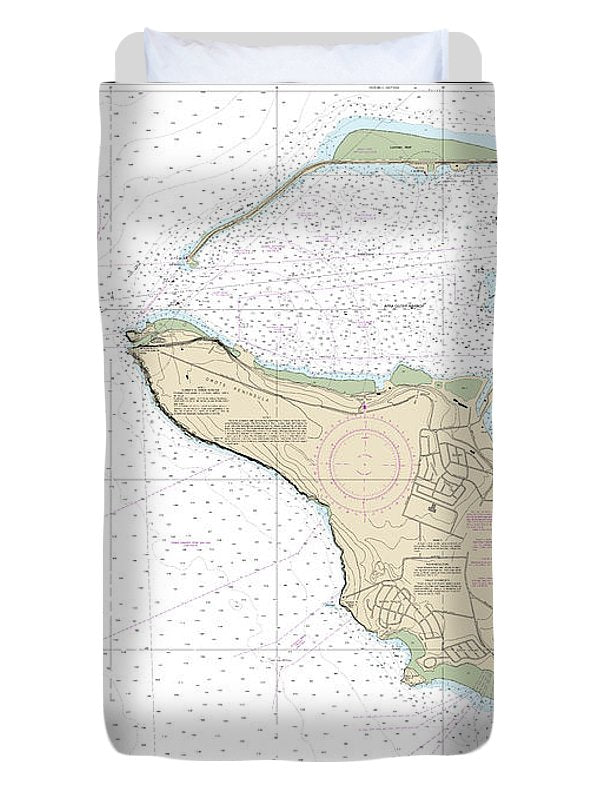 Nautical Chart-81054 Mariana Islands Apra Harbor, Guam - Duvet Cover ...