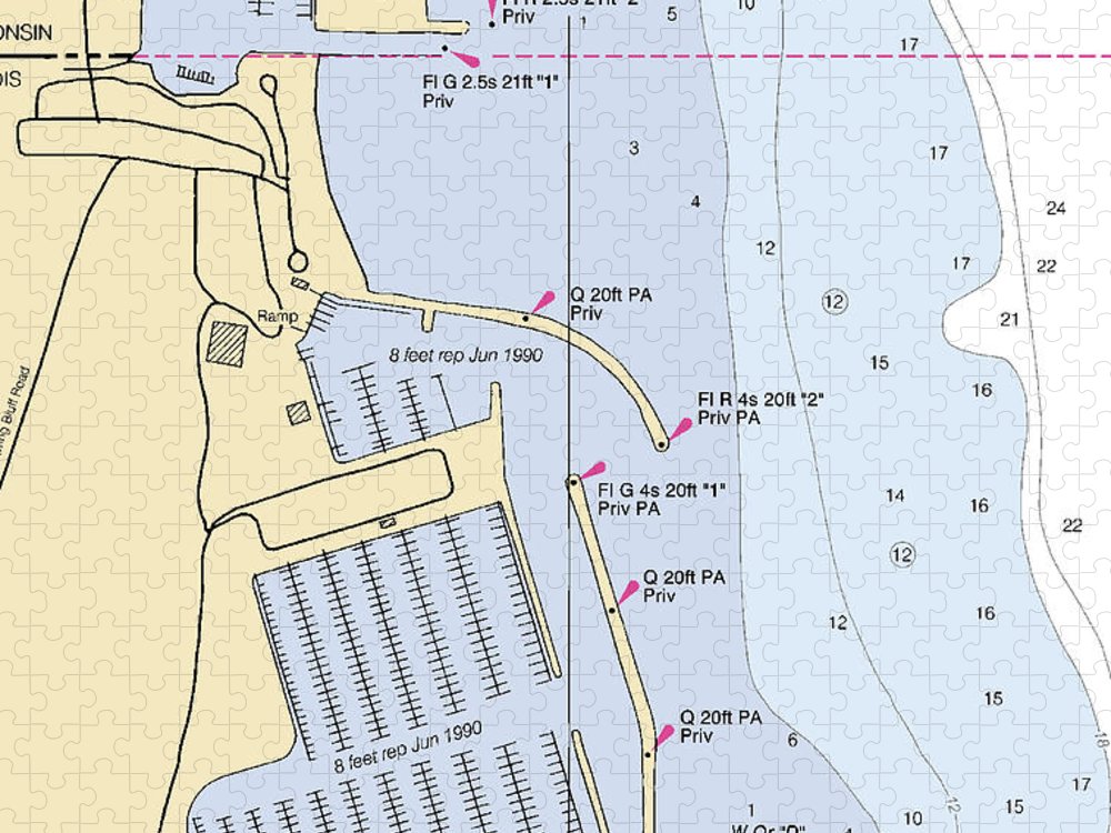 North Point Marina-lake Michigan Nautical Chart - Puzzle | Nautical ...