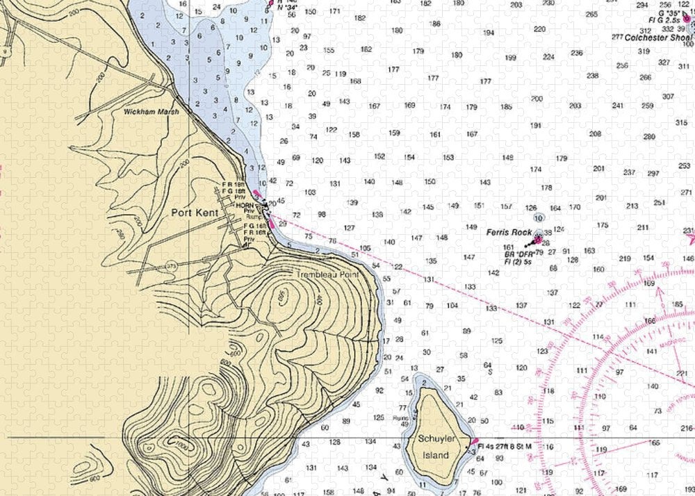 Port Kent-lake Champlain Nautical Chart - Puzzle | Nautical products ...