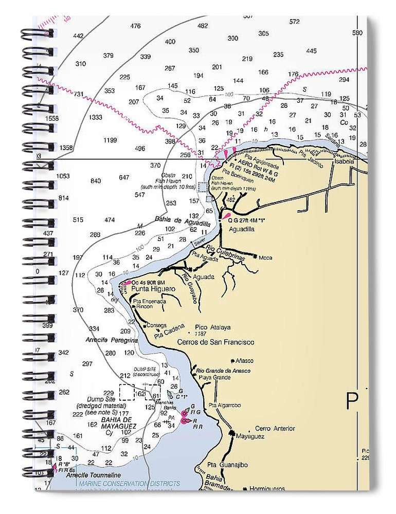 Punta Higuero-puerto Rico Nautical Chart - Spiral Notebook | Nautical ...