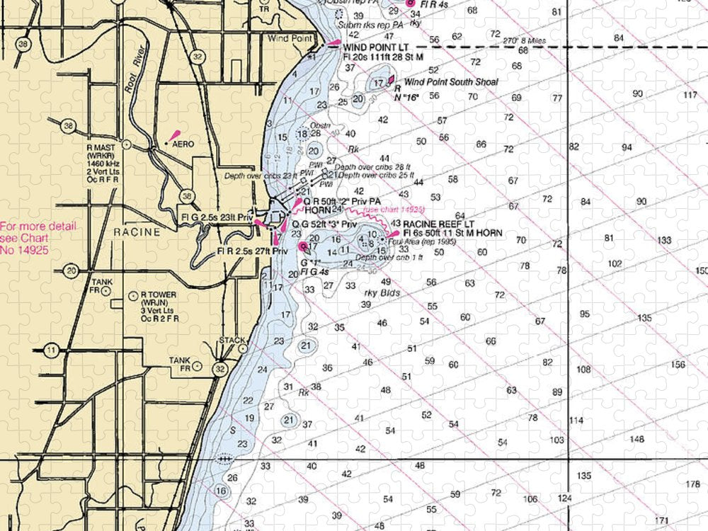 Racine-lake Michigan Nautical Chart - Puzzle | Nautical products for ...