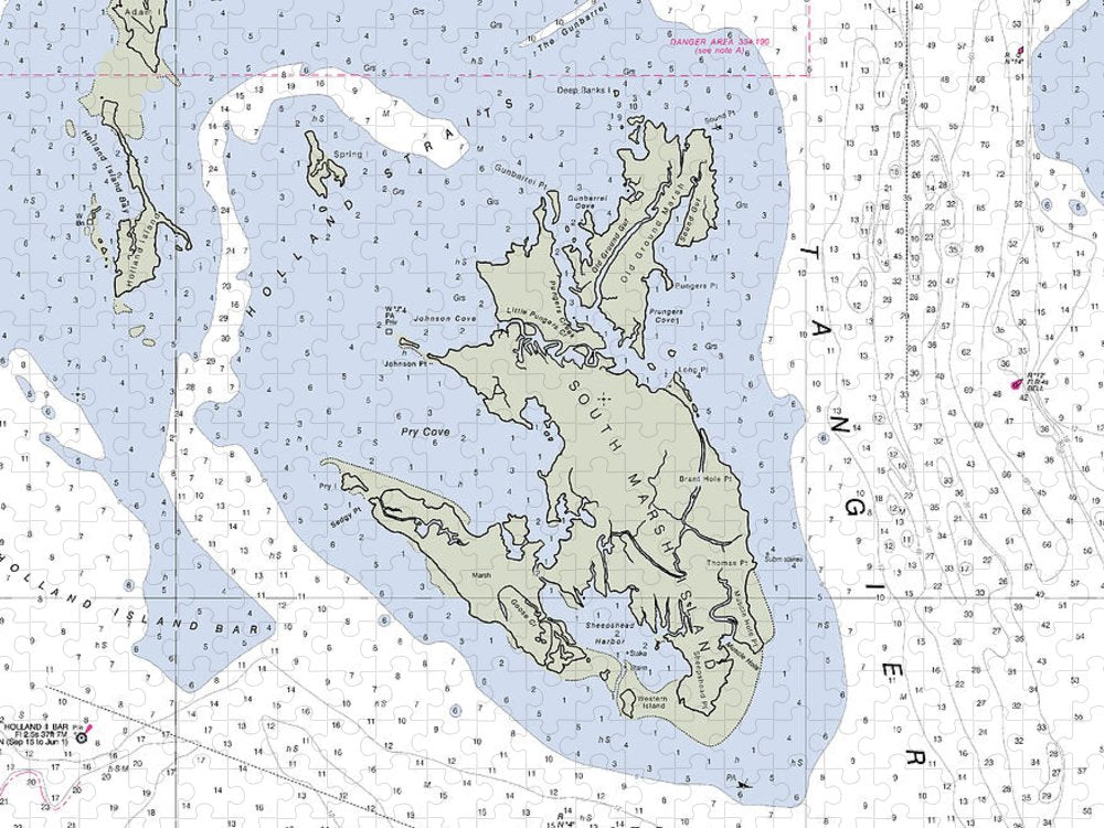 South Marsh Island-maryland Nautical Chart - Puzzle | Nautical products ...