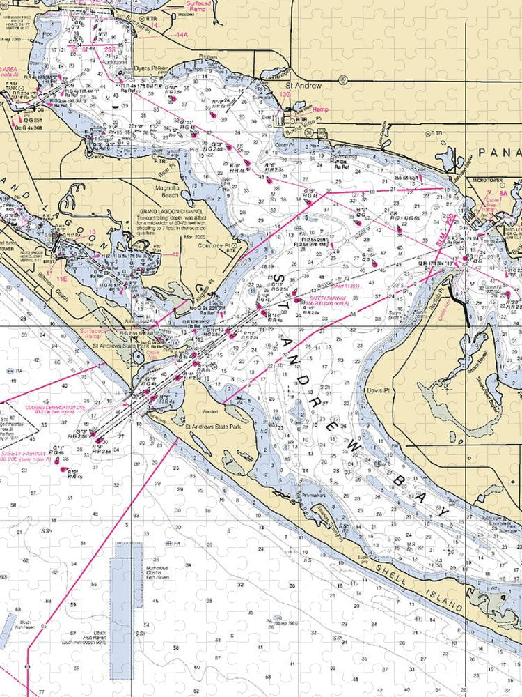 St Andrew Bay-florida Nautical Chart - Puzzle | Nautical products for ...