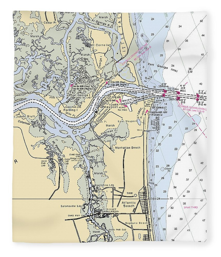 St Johns River-florida Nautical Chart - Blanket | Nautical products for ...